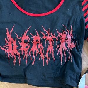 ROMWE | Tops | Redblack Stripped Goth Gothic S Crop Top Death Nwt ...